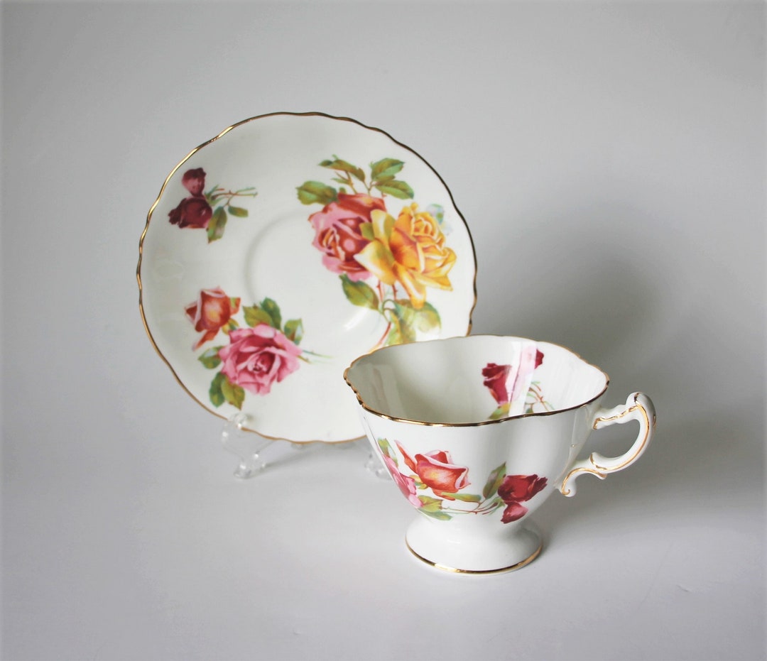 Hammersley Morgan's Rose Teacup and Saucer Quatrefoil - Etsy