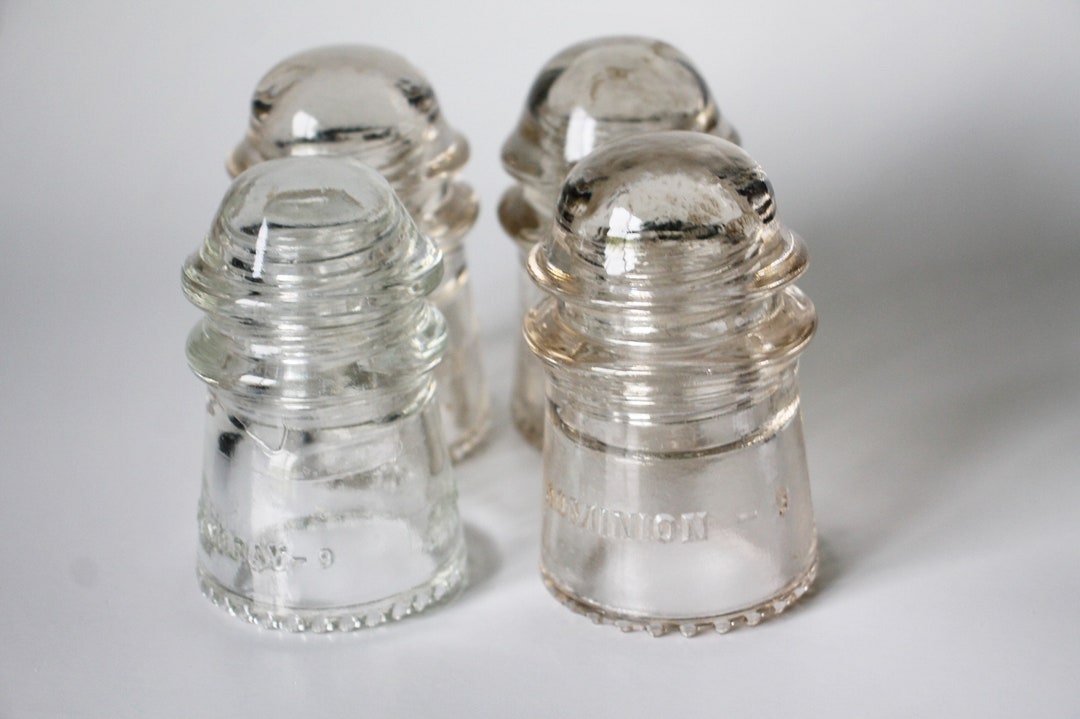 Glass Insulators Set of 4 Dominion Hemingray 9 Drip Points - Etsy