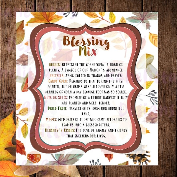 Thanksgiving Blessing Mix - Etsy