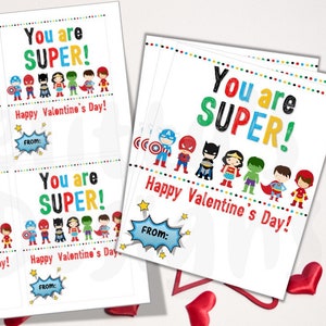 Printable Valentines Card | Superhero Valentines | Superhero Treat Bags ...