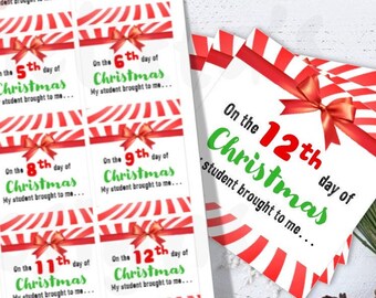 12 Days of Christmas EDITABLE Cards 12 Days of Christmas Gift Tags DIY ...