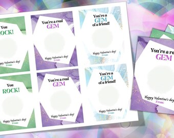 Ring Pop You're a Gem Girls Valentine's Day Classroom Card Heart ...