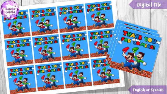 Printable Super Mario stickers gift tags goodie bag | Etsy