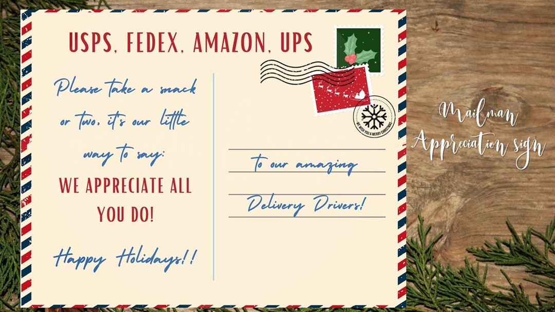 Printable Sign for Delivery Drivers | Mailman Appreciation | Amazon ...