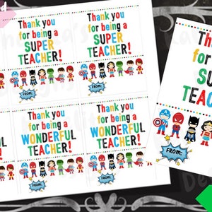 Printable Super Teacher Card | Superhero | Teacher Appreciation ...