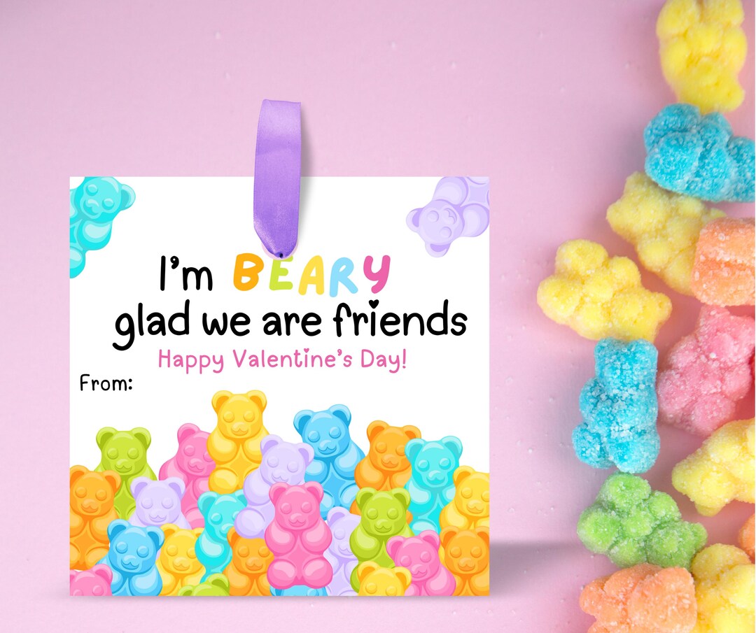 I'm BEARY Glad We Are Friends Printable Valentines Card | Valentines ...