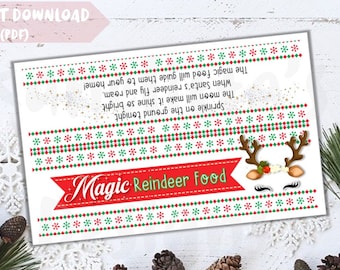 Printable Reindeer Food, Christmas Tag, Christmas Goodybag, INSTANT ...