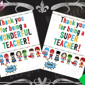 Printable Super Teacher Card | Superhero | Teacher Appreciation ...