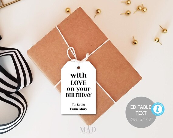 Happy Birthday Gift Tags Printable Birthday Gift Tags | Etsy
