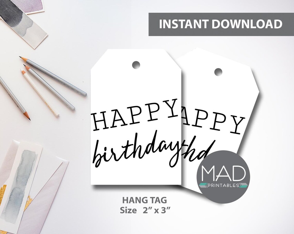 Printable Happy Birthday Gift Tags, 2x3 Labels (digital Download) - Etsy