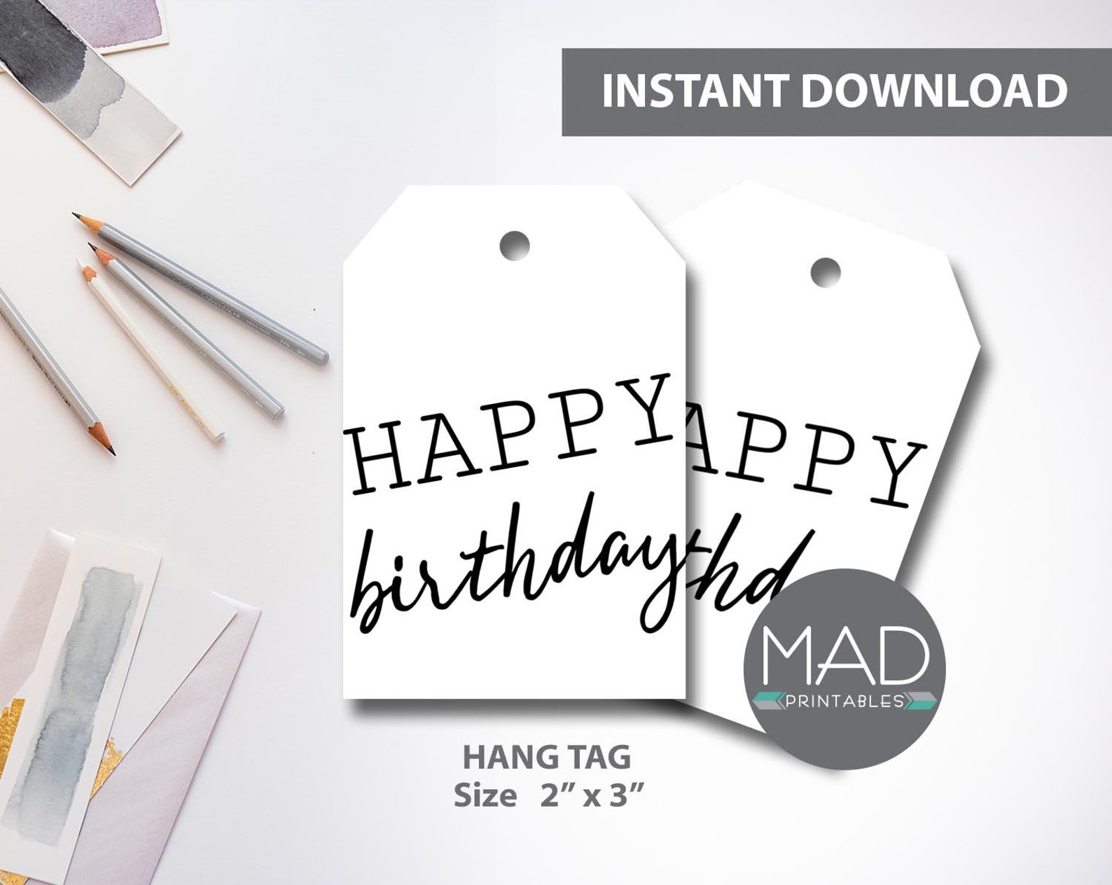 Happy Birthday Gift Tags Printable Birthday Gift Tags - Etsy