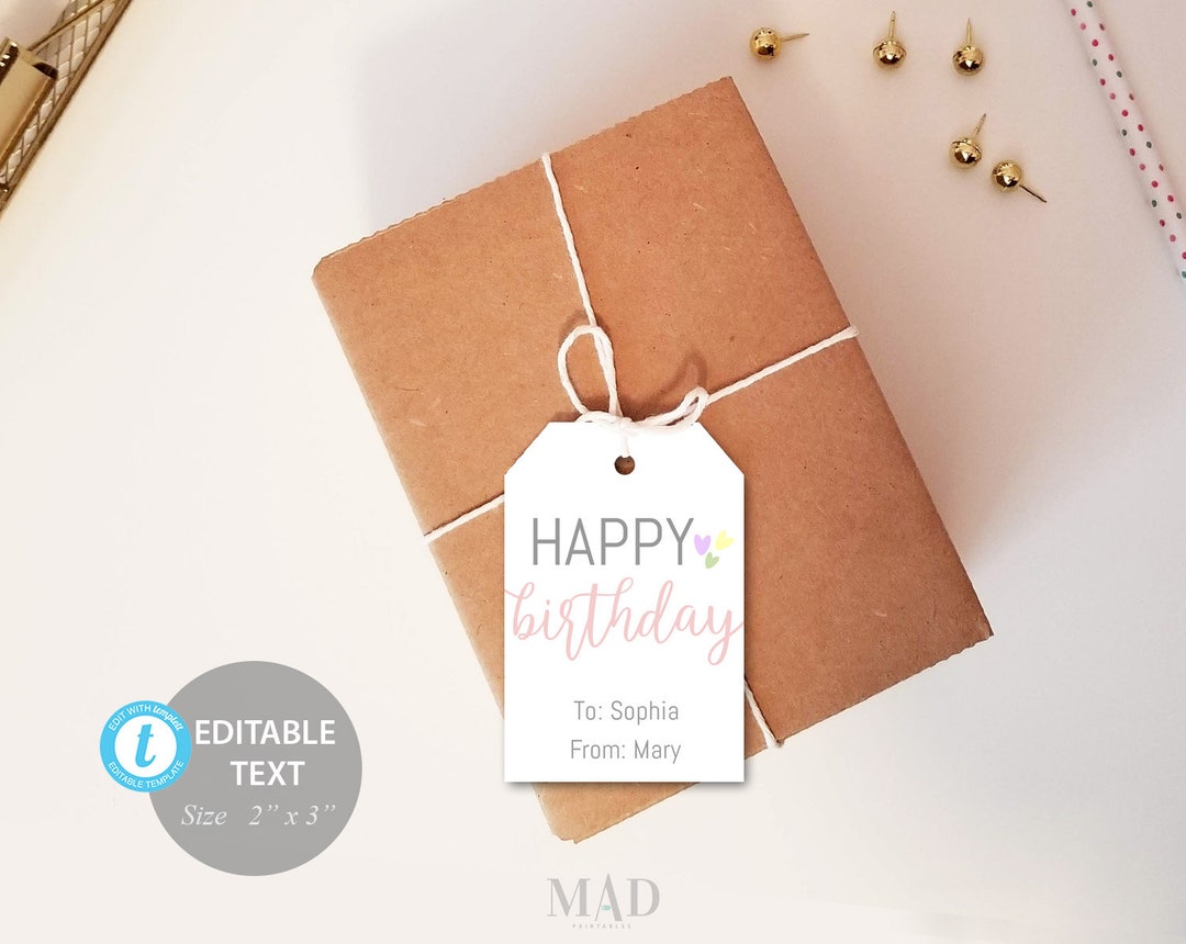 Happy Birthday Gift Tags Printable, Birthday Gift Tags Printable, Gift ...