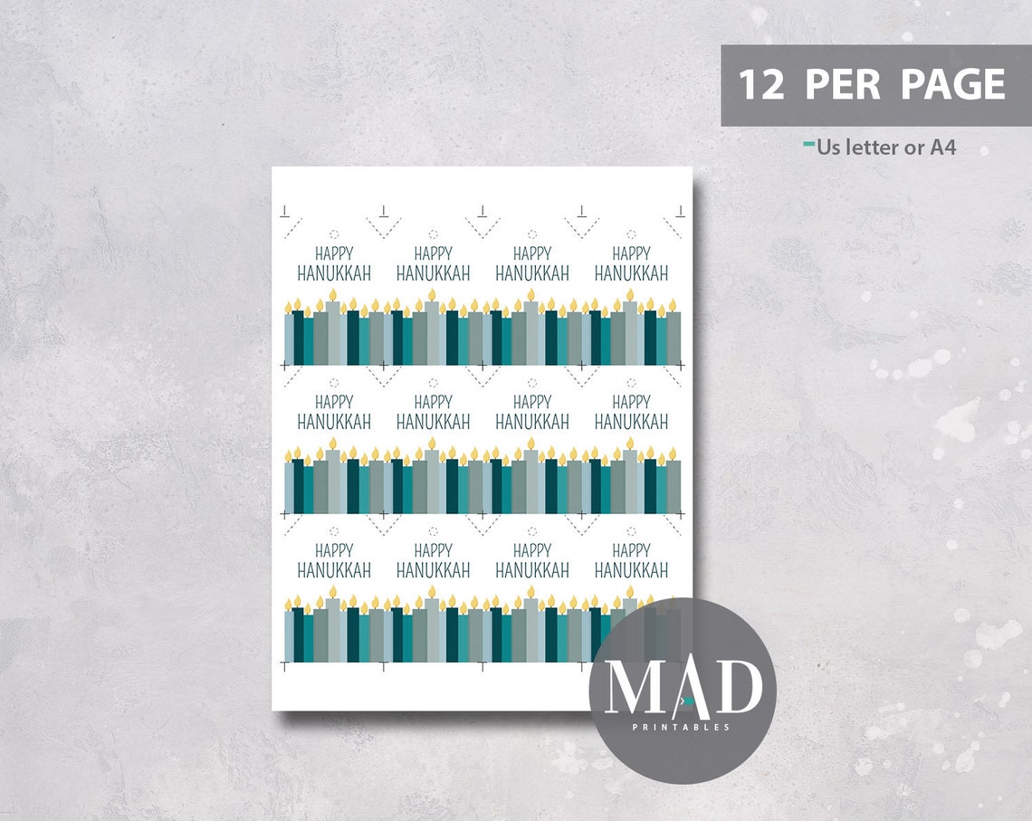 Hanukkah Tag Printable Hanukkah Christmas Tag Happy Hanukkah - Etsy