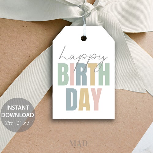 Printable Gift Tags / Happy Birthday Gift Tags / Gift Labels - Etsy