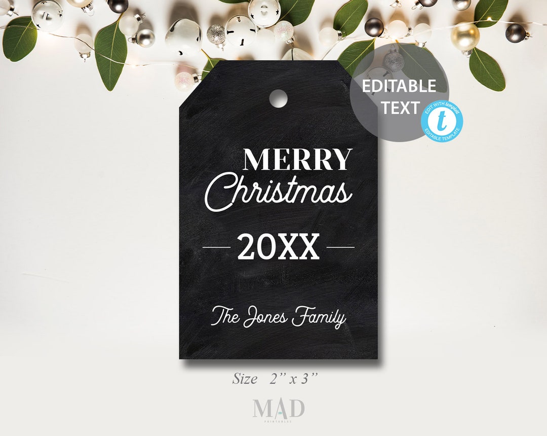EDITABLE Christmas Tag Printable, Christmas Tags, Christmas Hang Tag ...