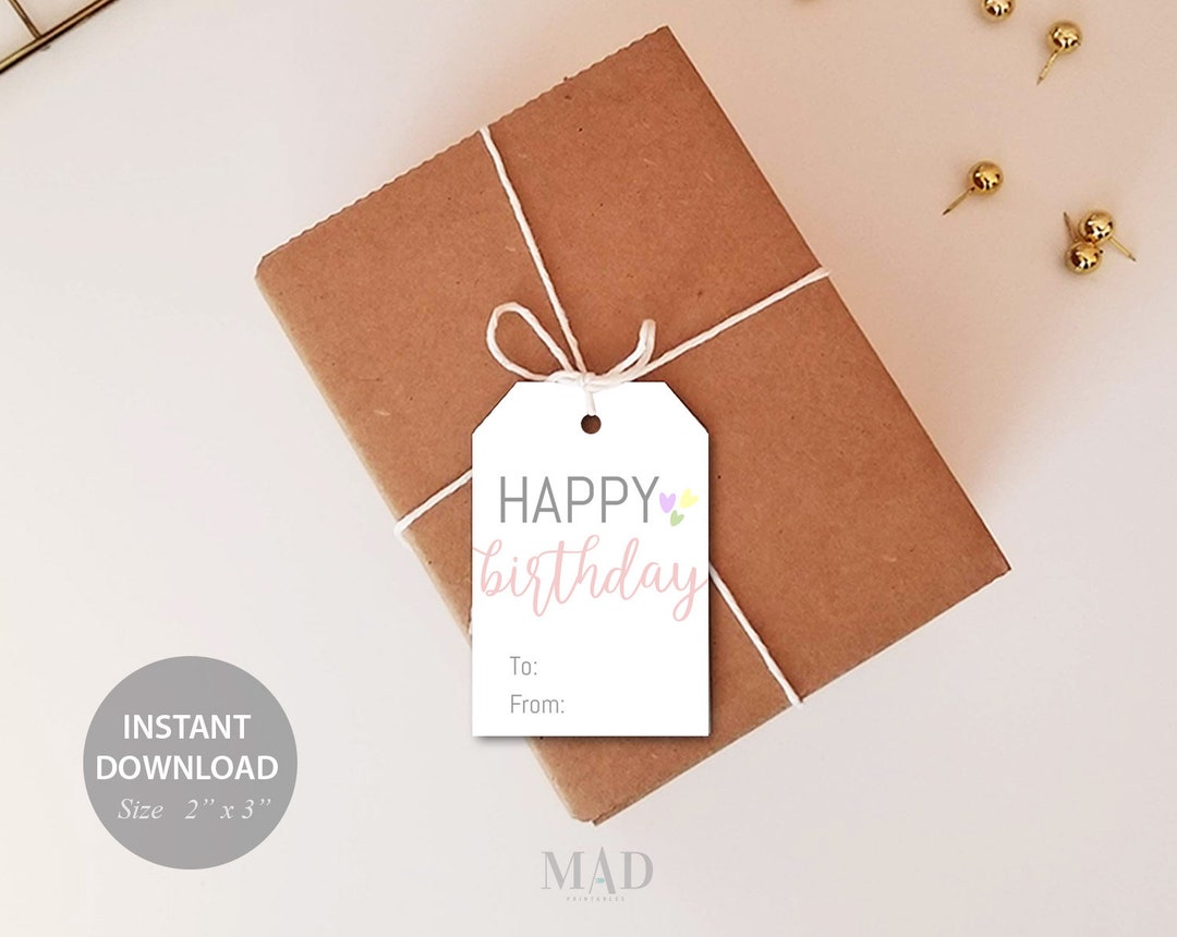 Happy Birthday Gift Tags Printable, Birthday Gift Tags Printable, Gift ...