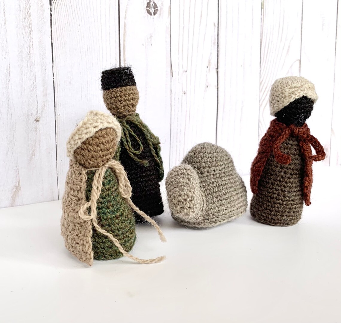 Full Christmas Nativity Simple Crochet Nativity Including | Etsy
