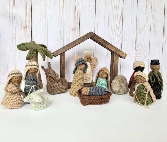 Full Christmas Nativity Simple Crochet Nativity Including | Etsy