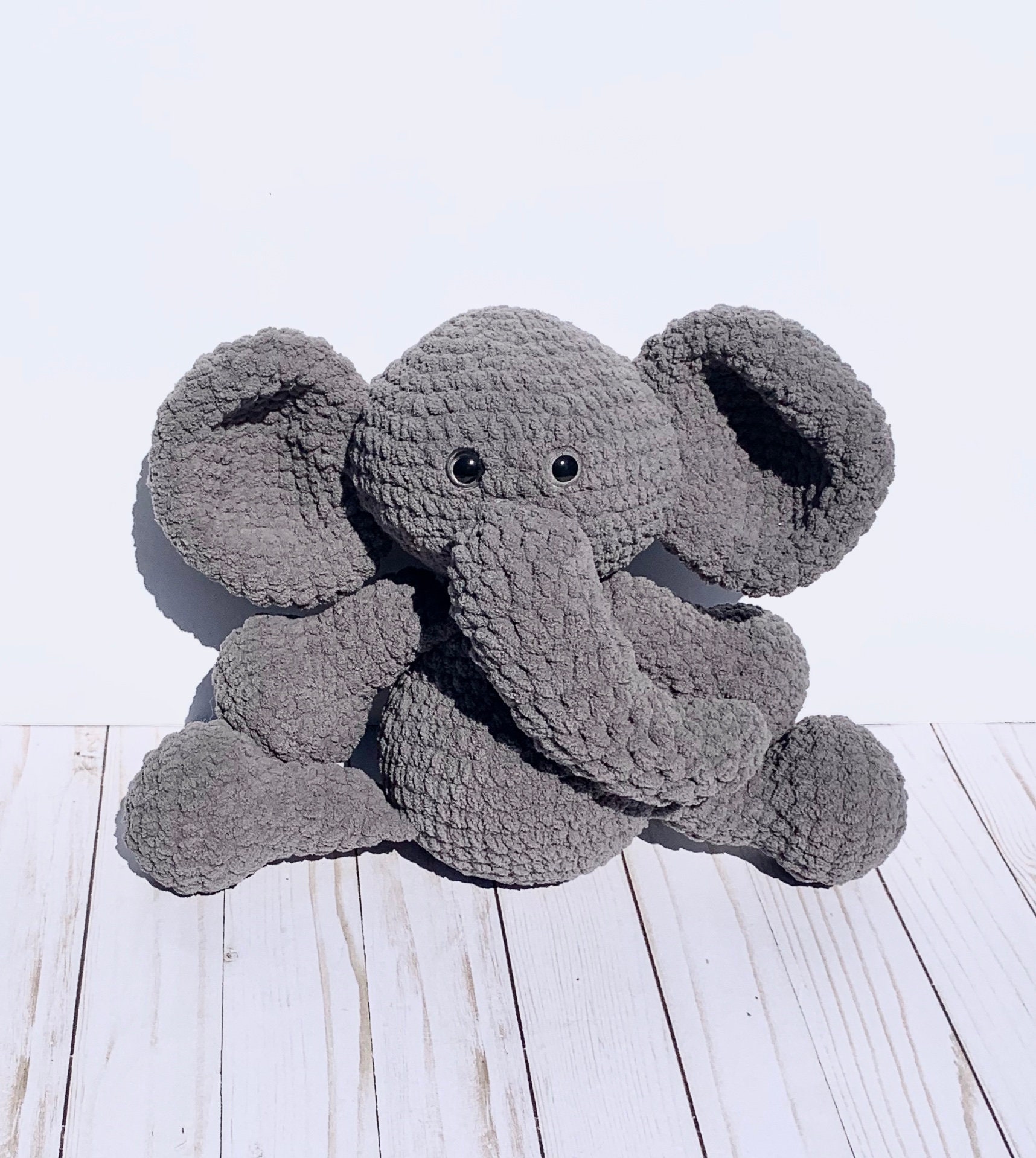 Elephant Stuffed Animal Large Crochet Elephant Plush - Etsy