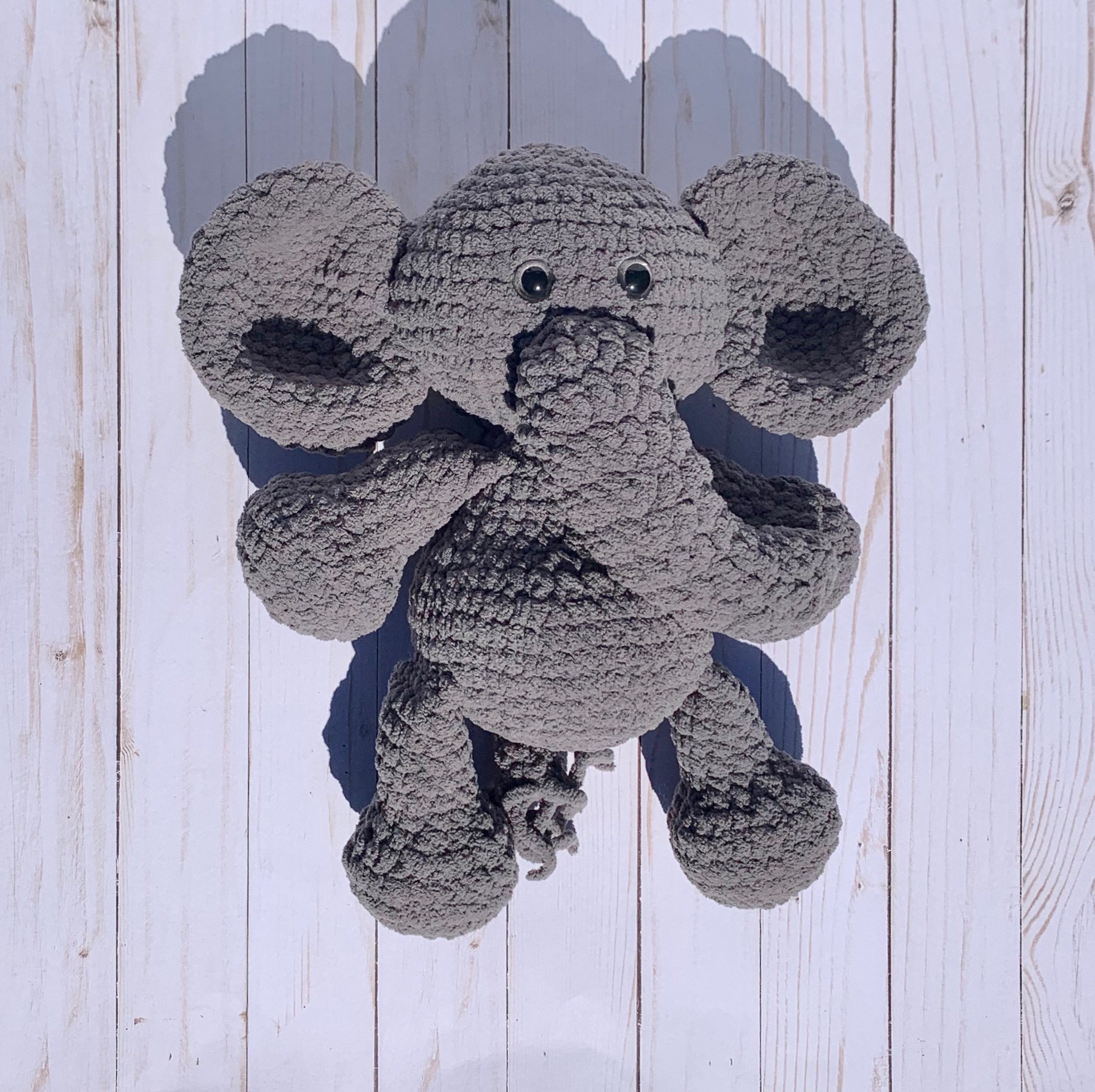 Elephant Stuffed Animal Large Crochet Elephant Plush - Etsy