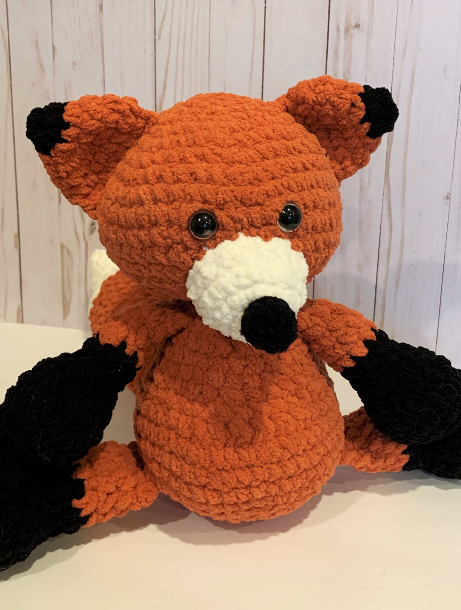 Fox Stuffed Animal Large, Fuzzy Crochet Fox - Etsy