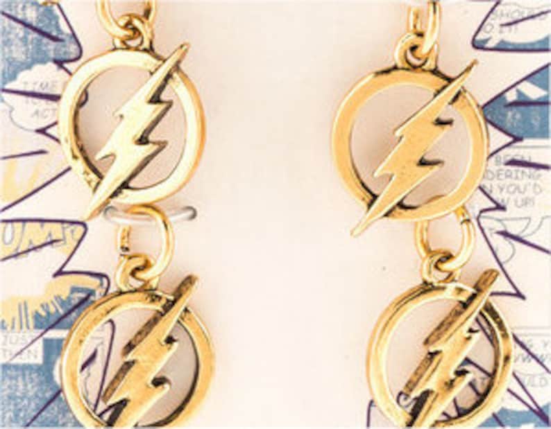 Flash Earrings, Flash Logo Earrings, the Flash, Lightning Earrings ...