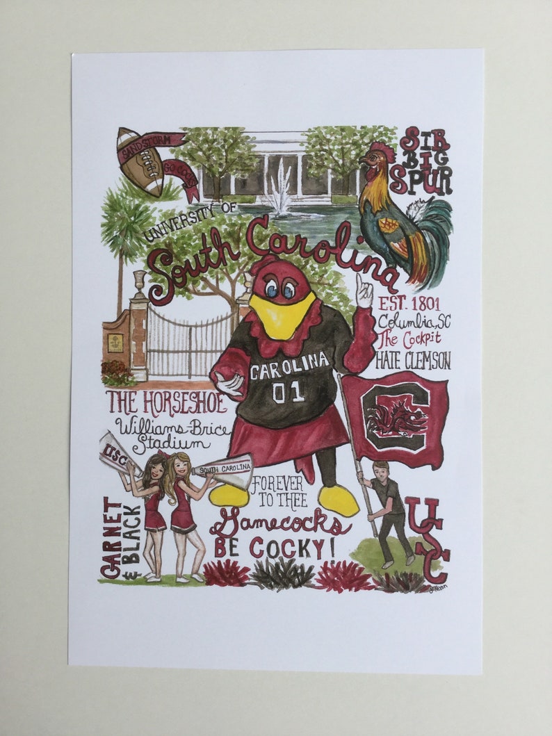 University of South Carolina Print - Etsy