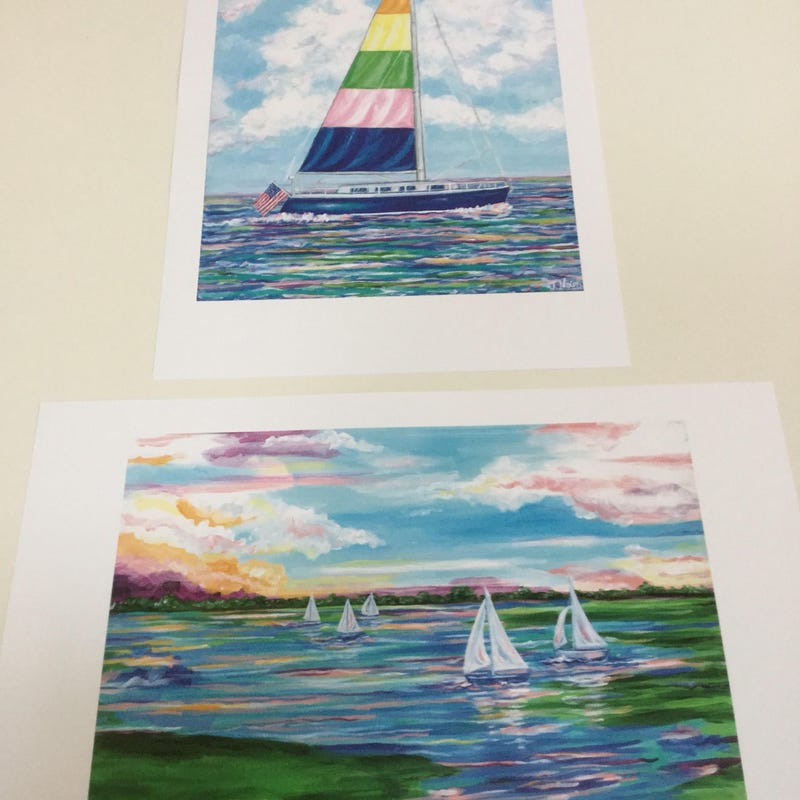 Pastel Sailboat - Etsy