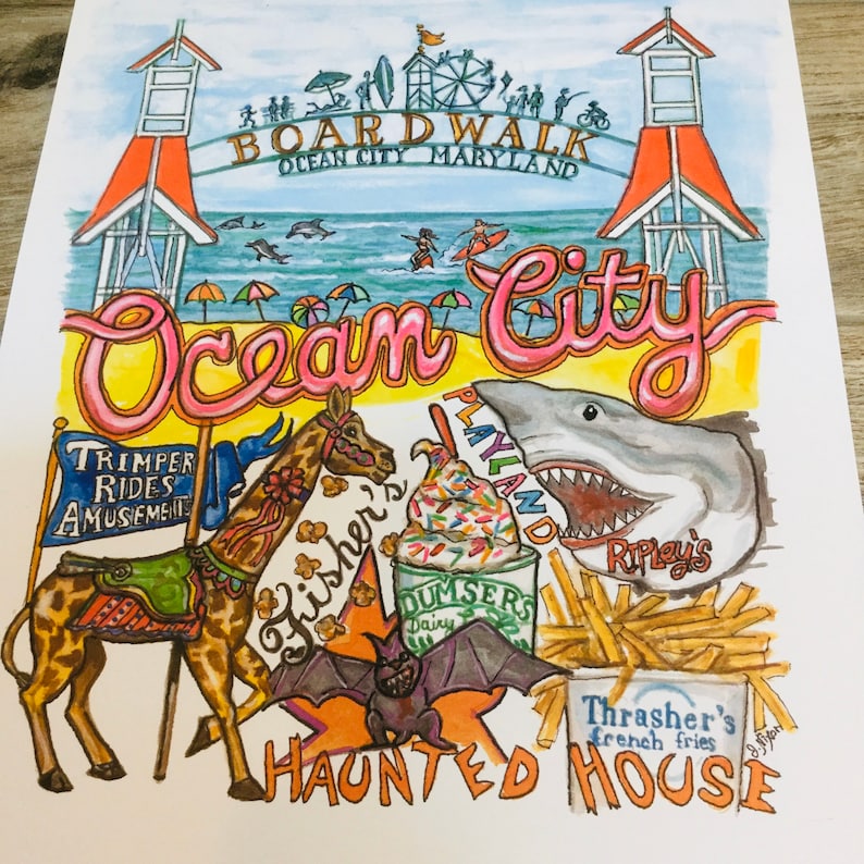 Ocean City. Boardwalk Print, Wall Art - Etsy