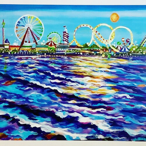 Ocean City Maryland Boardwalk Print Beach Art Seashore - Etsy