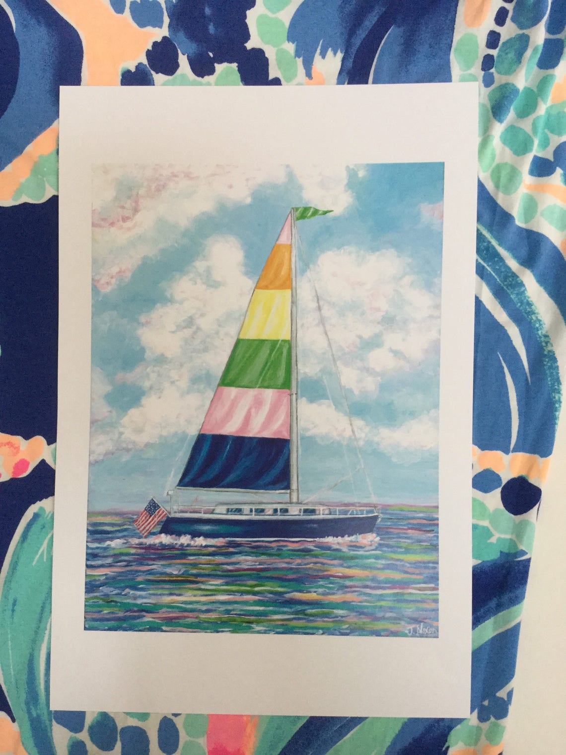 Pastel Sailboat Print - Etsy