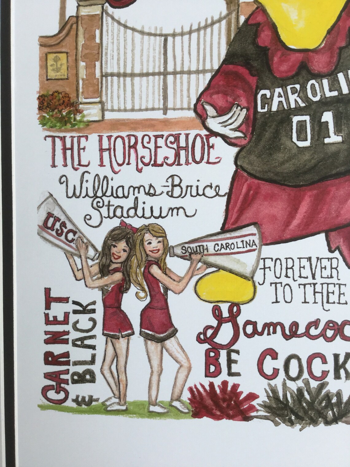 University of South Carolina Print - Etsy