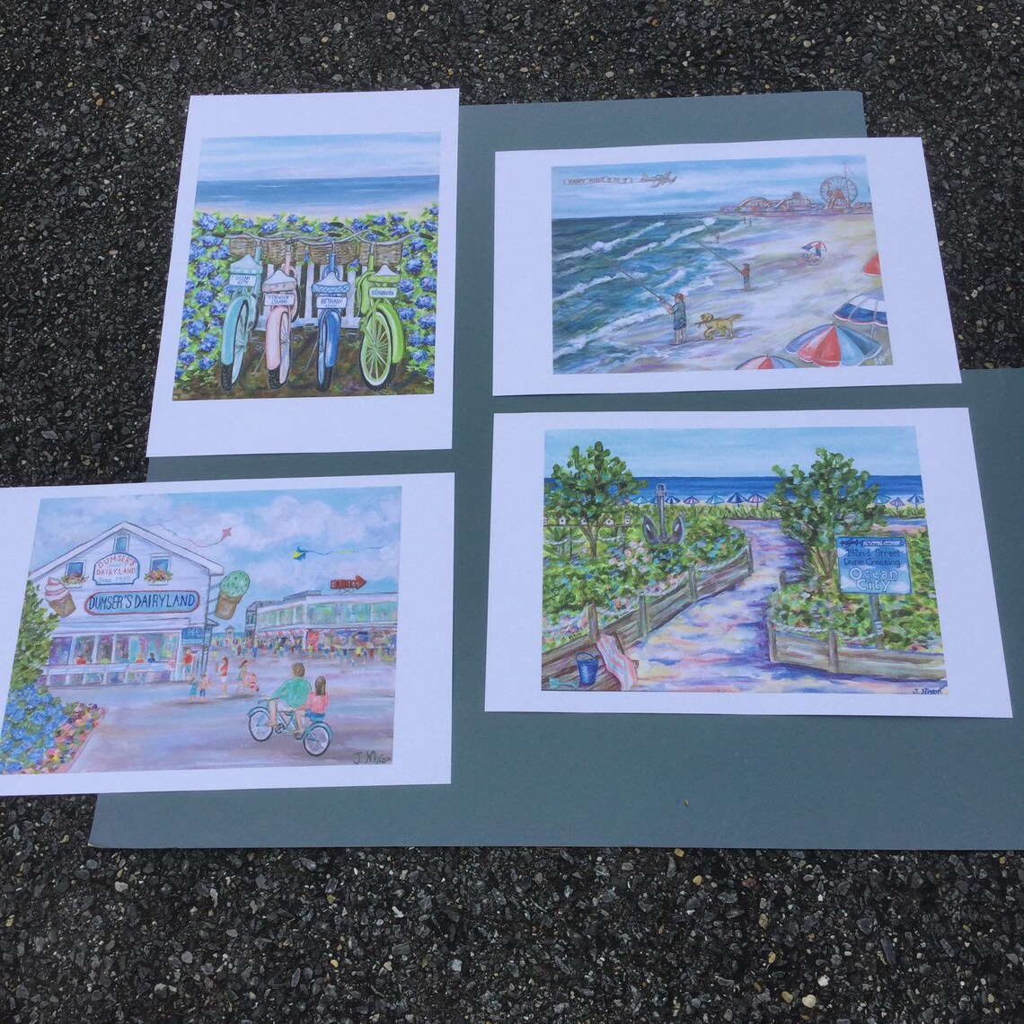 Ocean City Maryland Boardwalk Fishing Painting Art Print - Etsy