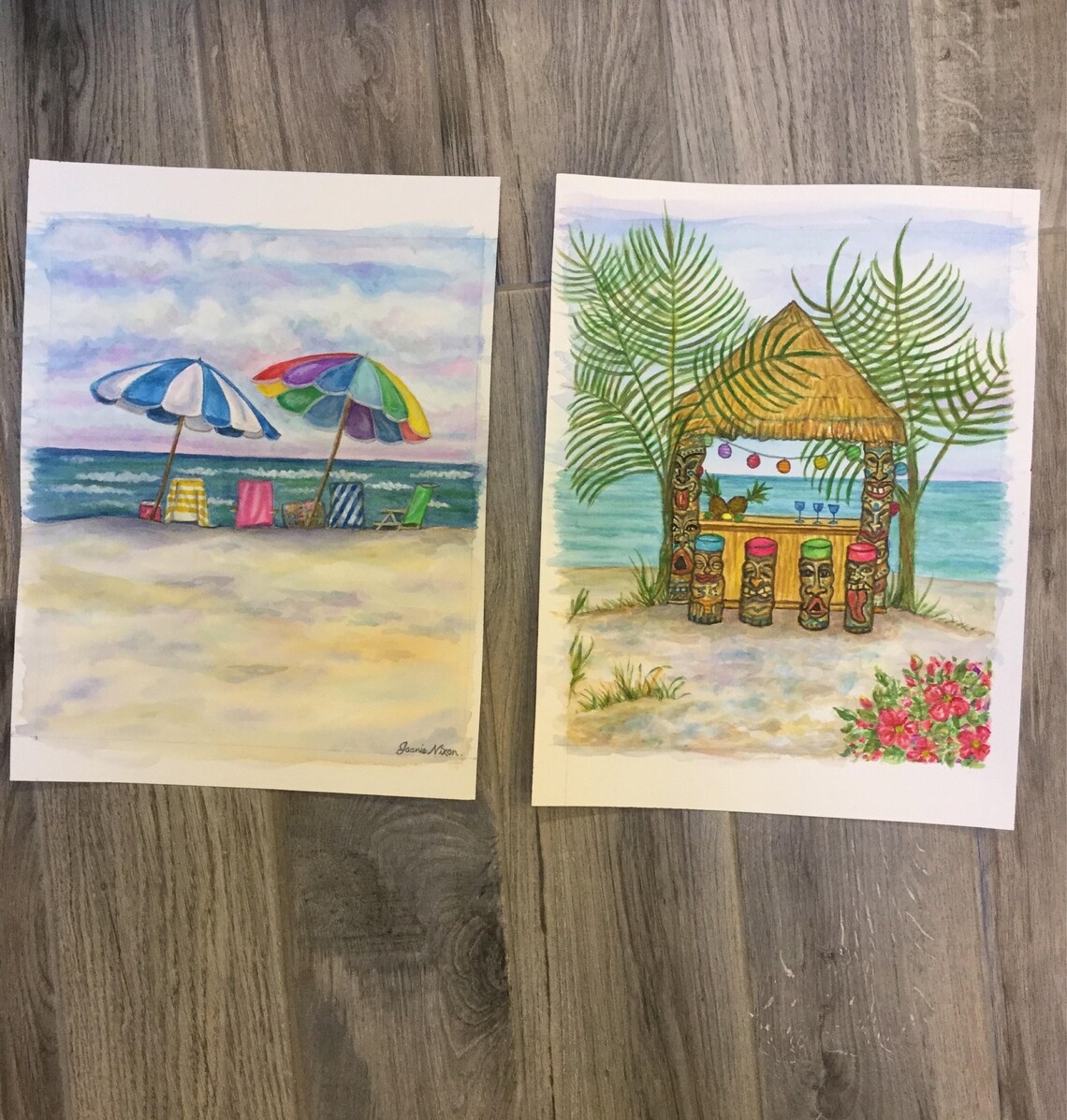 Tiki Bar Watercolor - Etsy
