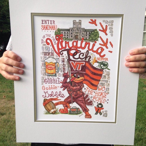 VIRGINIA TECH Print / College Art Print / Virginia Tech Fine - Etsy