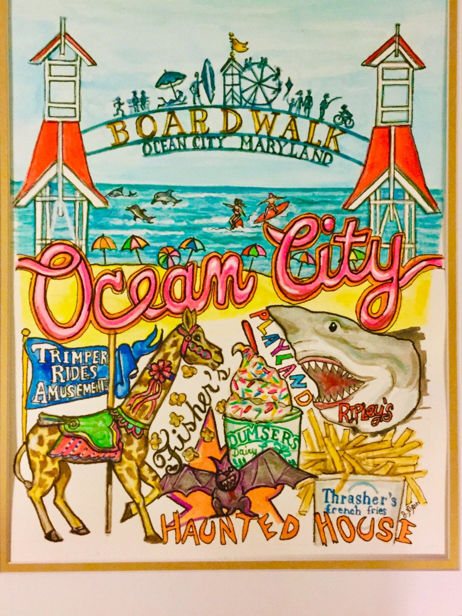 Ocean City. Boardwalk Print Wall Art - Etsy