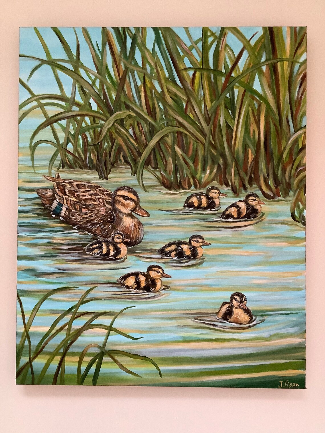 Ducks and Duckling Painting - Etsy