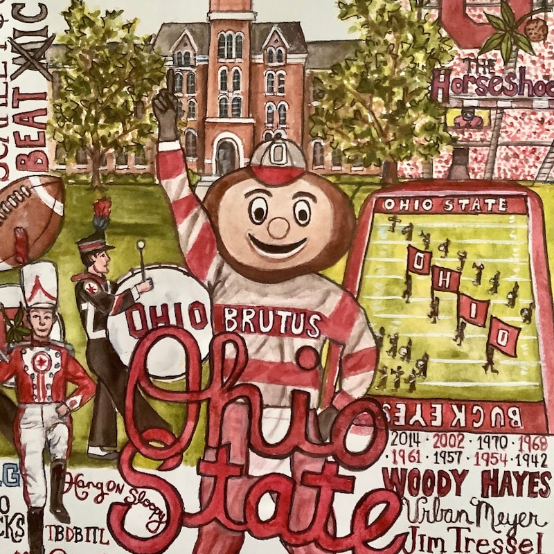 Ohio State Art - Etsy