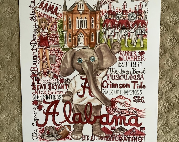 Alabama Roll Tide Print - Etsy