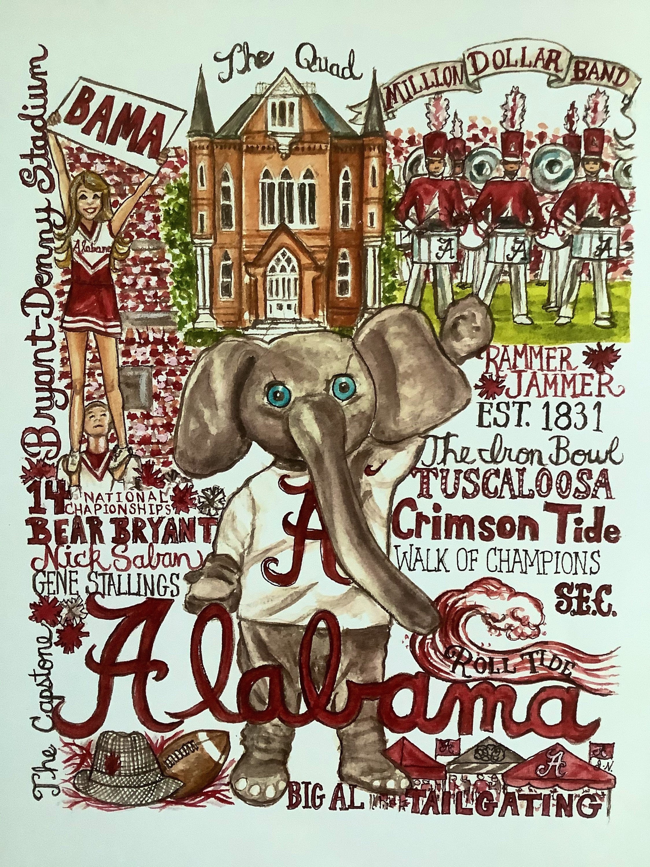 Alabama Roll Tide Print - Etsy