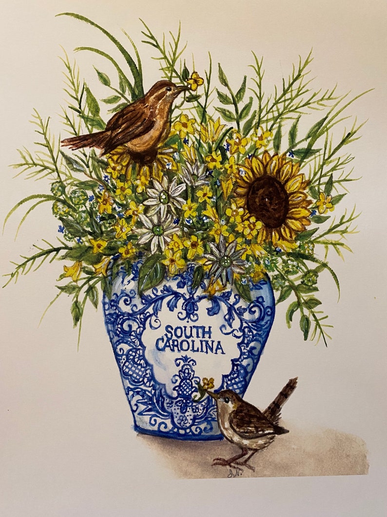South Carolina Flowers Print - Etsy