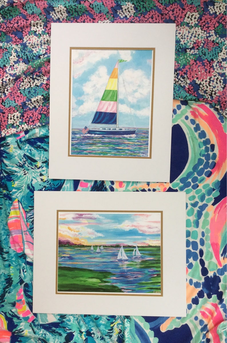 Pastel Sailboat Print - Etsy