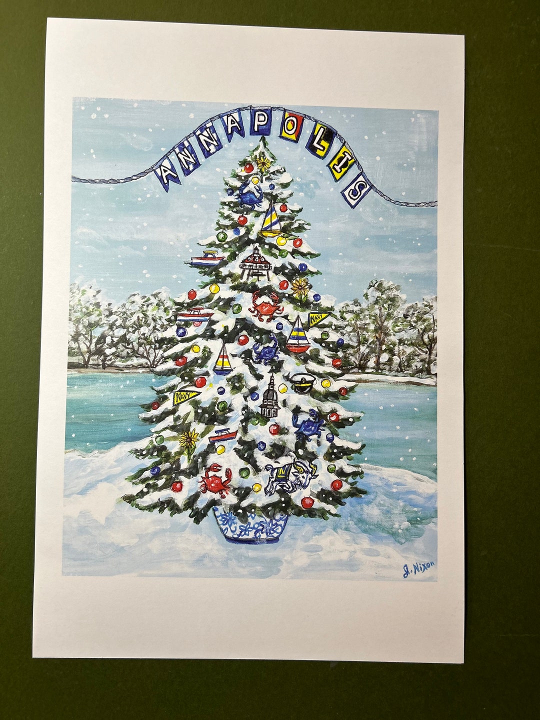 Annapolis Christmas Tree Print - Etsy