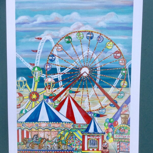 Ferris Wheel Print - Etsy