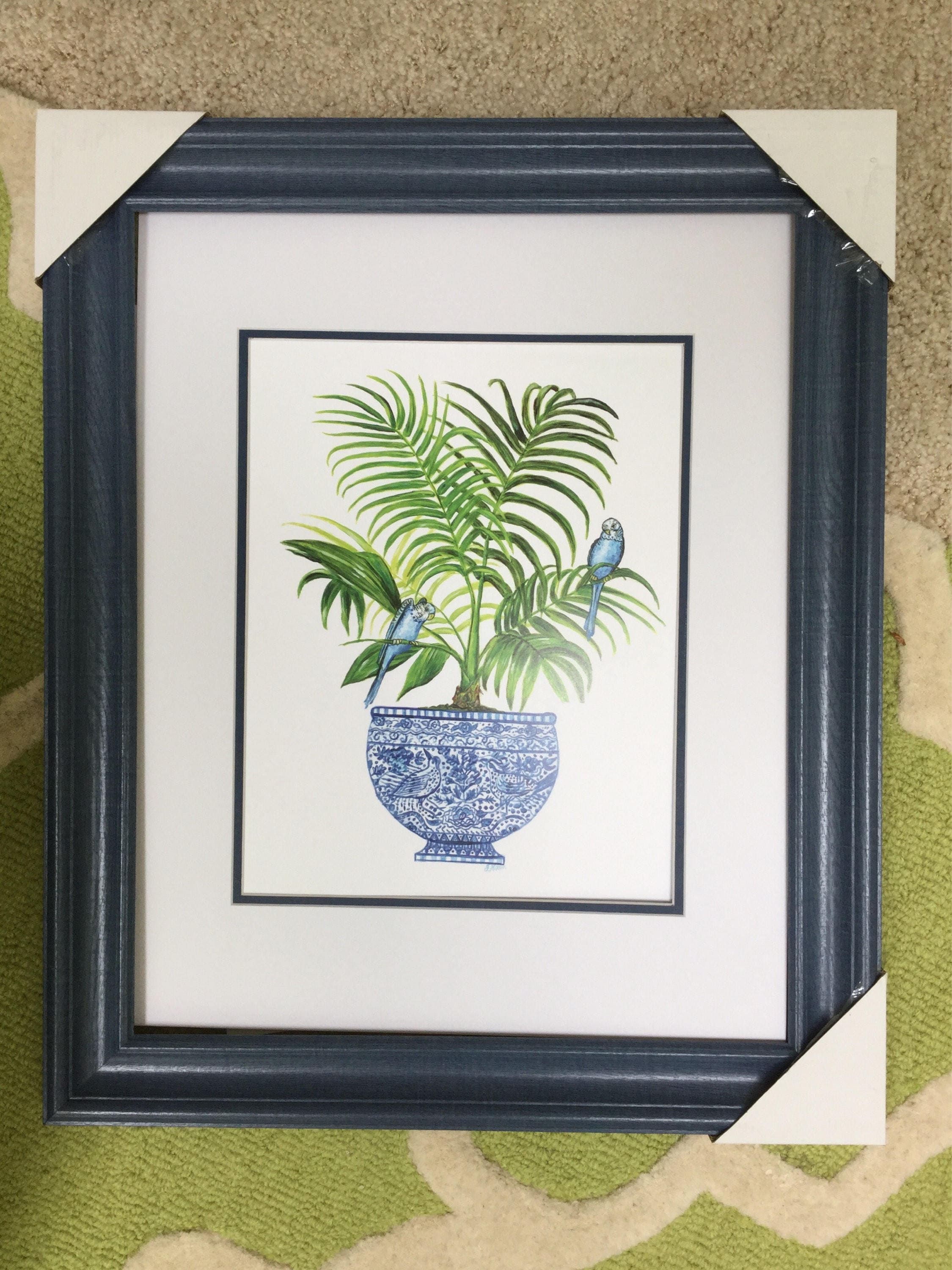 Chinoiserie Palm Tree in a Blue and White China Pot Print - Etsy