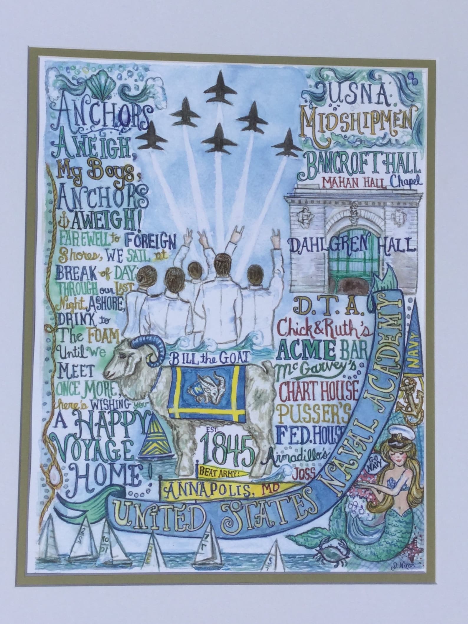 USNA Print Measures 11 X 14 Inches and is Printed on Card - Etsy