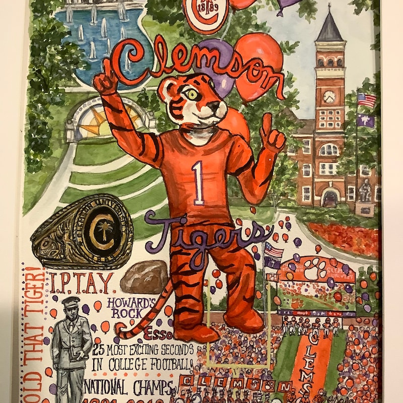 Clemson Art - Etsy