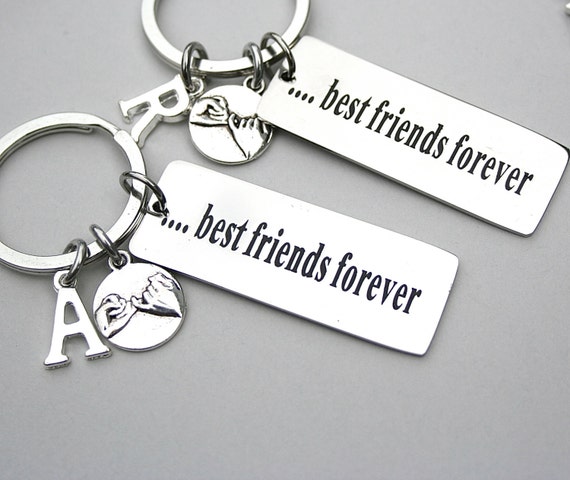 Set of 2 Keychainsstainless Steel Best Friends | Etsy