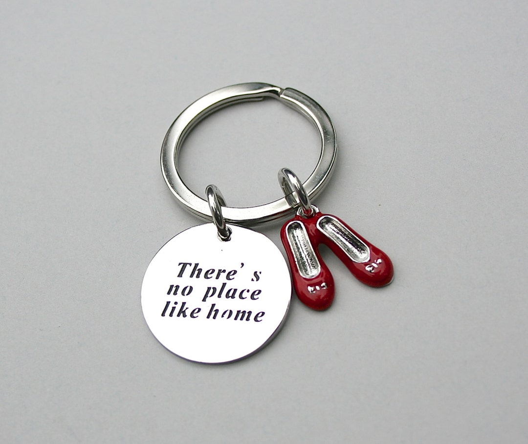 Ruby Shoes Keyring ," There's No Place Like Home" Charm Keychain - Ruby ...