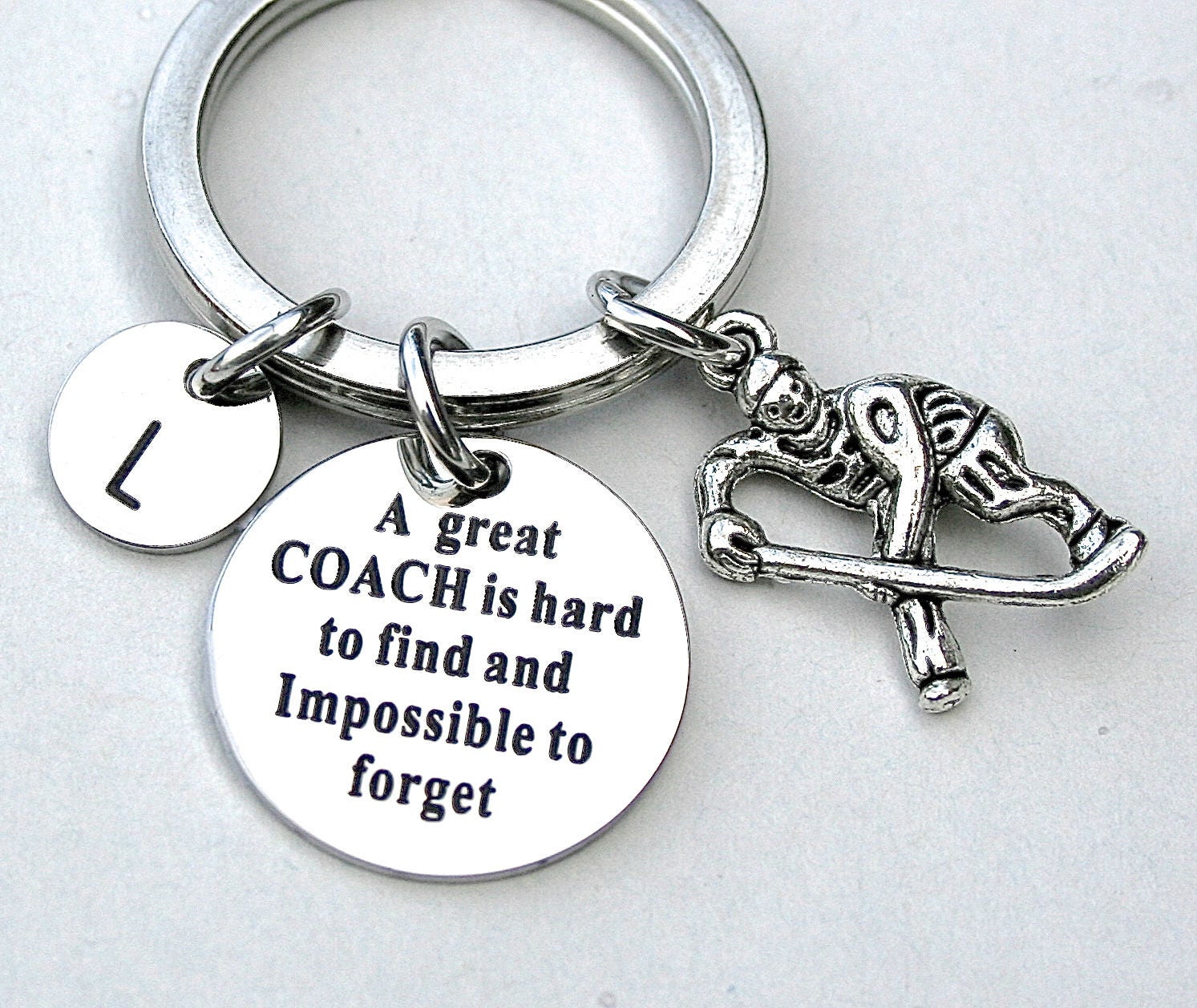 Stainless Steel Keychain, " A Great Coach is Hard to Find and ...